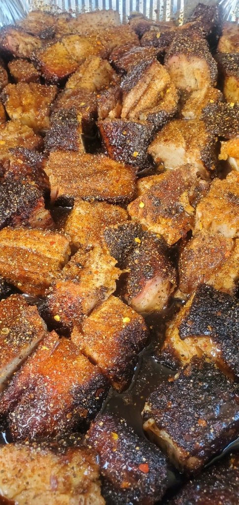 Franks Backyard BBQ Cedar Pork Belly Lake Indiana