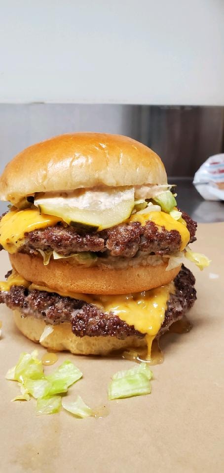Franks Backyard BBQ Cedar Lake Indiana Big Frank Brisket Burger